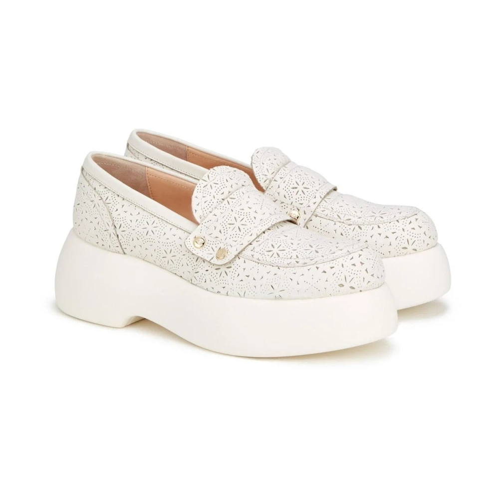 AGL puffy moc perforated shoes White Dames - Schoenen.nl
