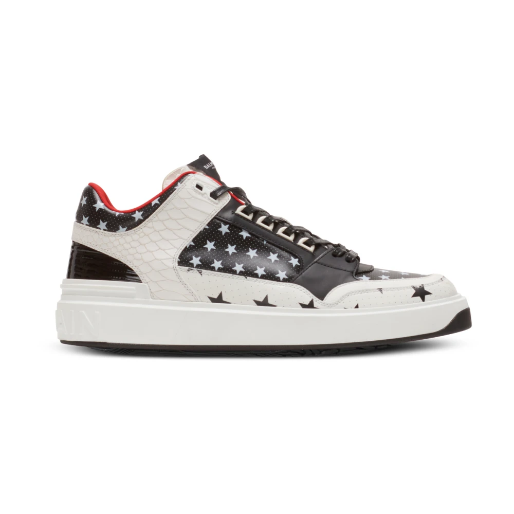 B-Court Mid Top stjernemønster læder sneakers | Balmain | Mand | Miinto.dk