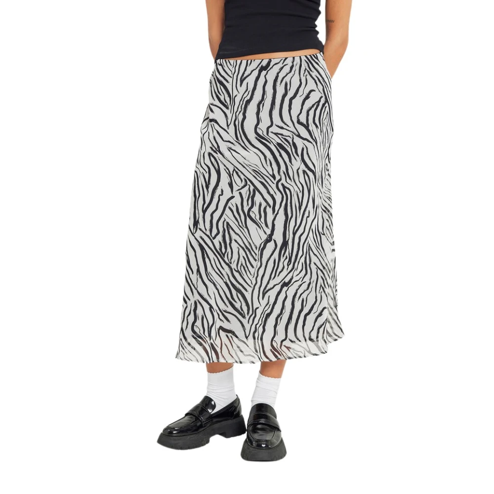 Zebra Print Midi Skjørt | Envii | Dame | Miinto.no