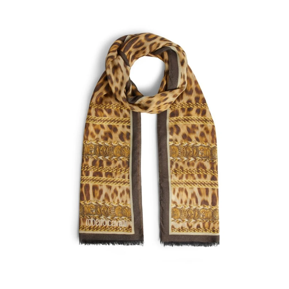 Heritage Jaguar Chain Print Stole Stole | Roberto Cavalli ...