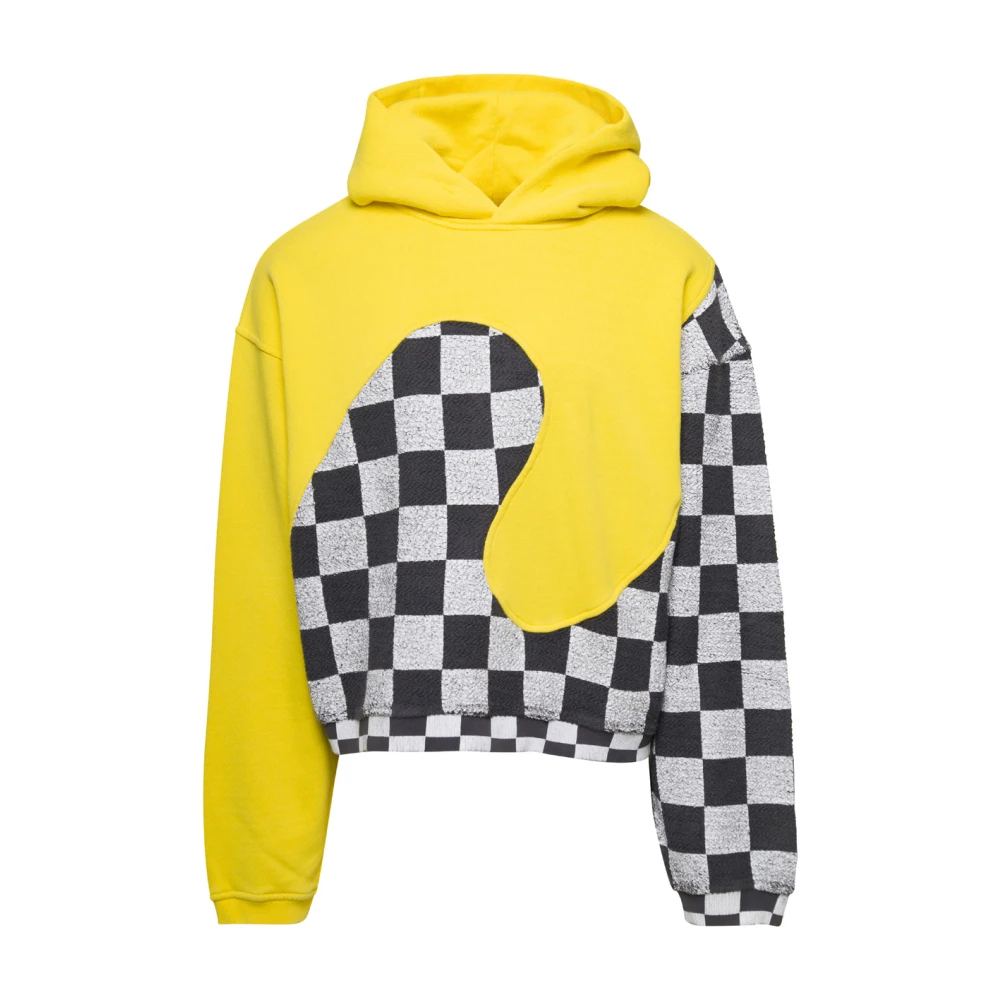 Gul Checker Swirl Hoodie Stickad | ERL | Hoodies | Miinto.se