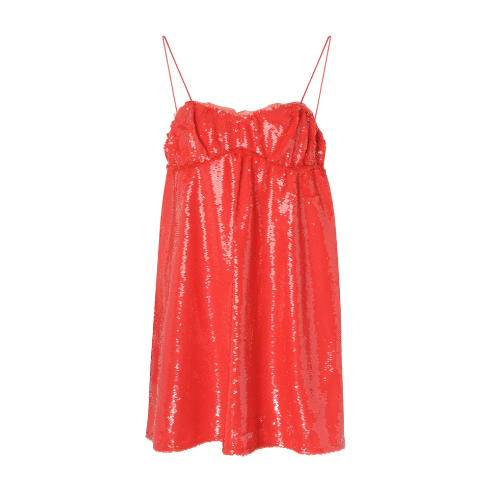 Rød Paillet Mini Kjole | Ganni | Korte Kjoler | Miinto.dk