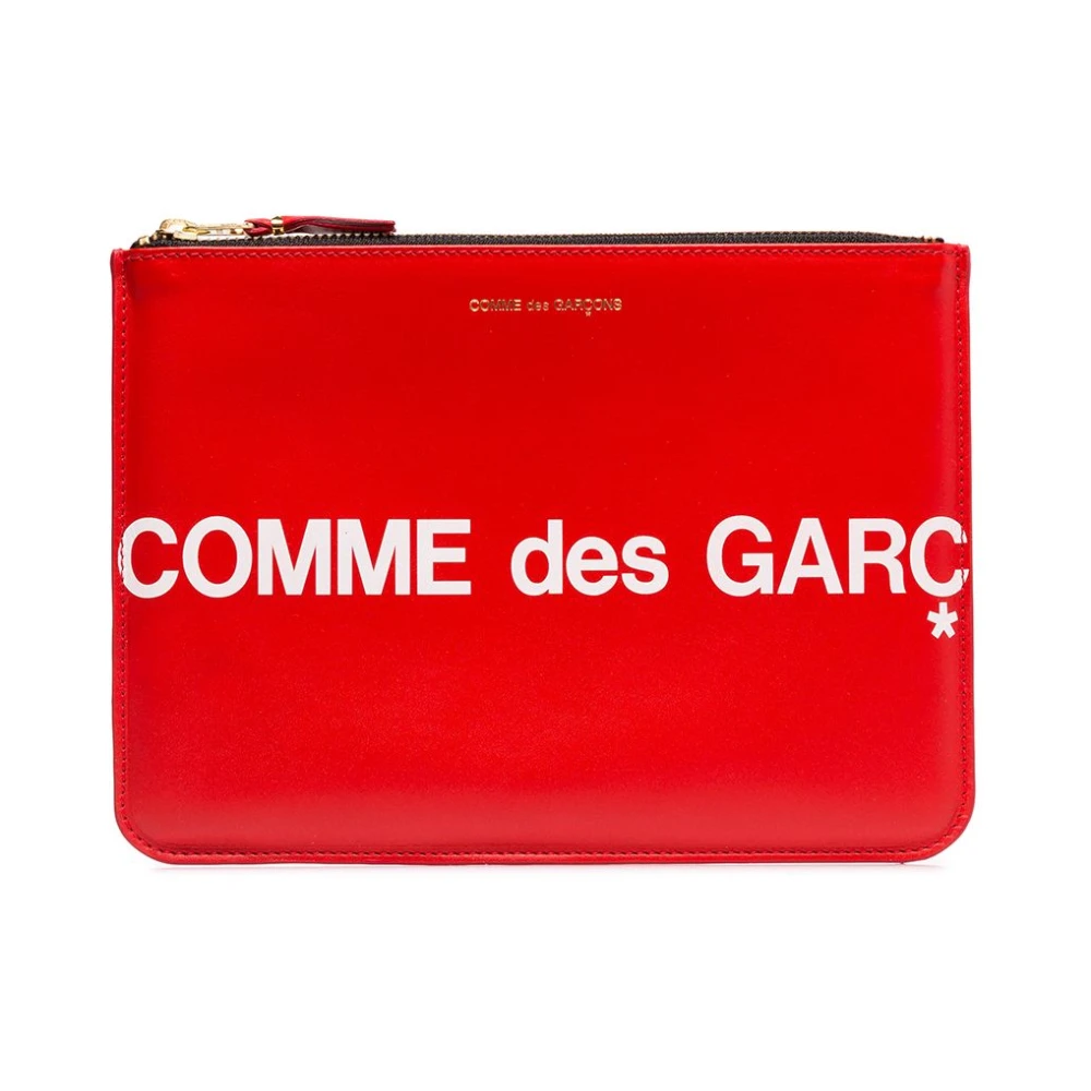 Klassisk Rød Læderpung med Guld Hardware og Lynlåslukning | Comme des ...