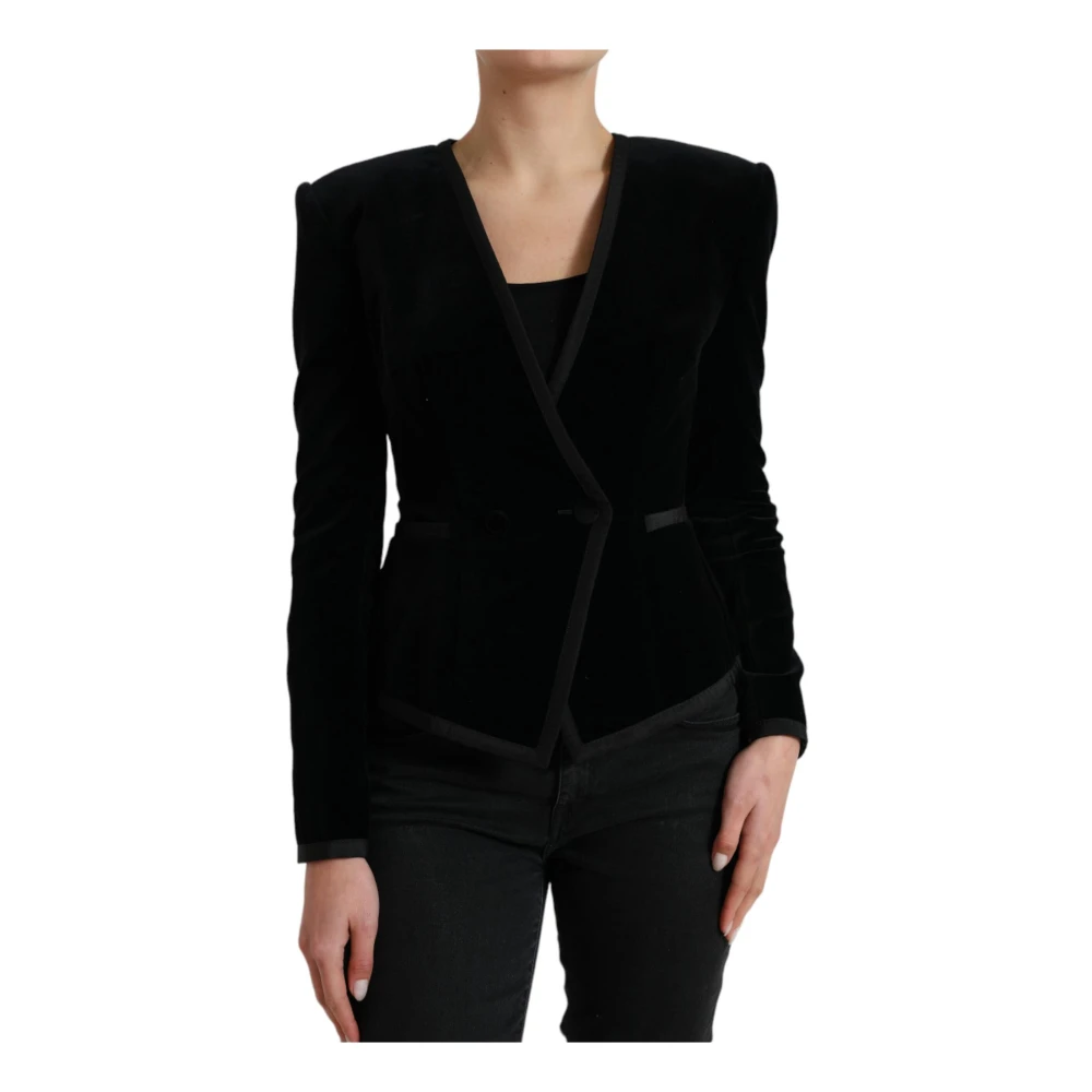 Svart Sammet Dubbelknäppt Jacka | Dolce & Gabbana | Dam | Miinto.se