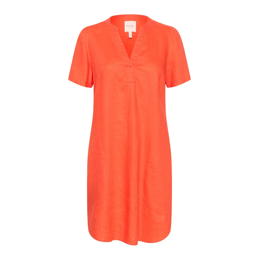 Mandarin Rød Lin Kjole | Part Two | Korte kjoler | Miinto.no