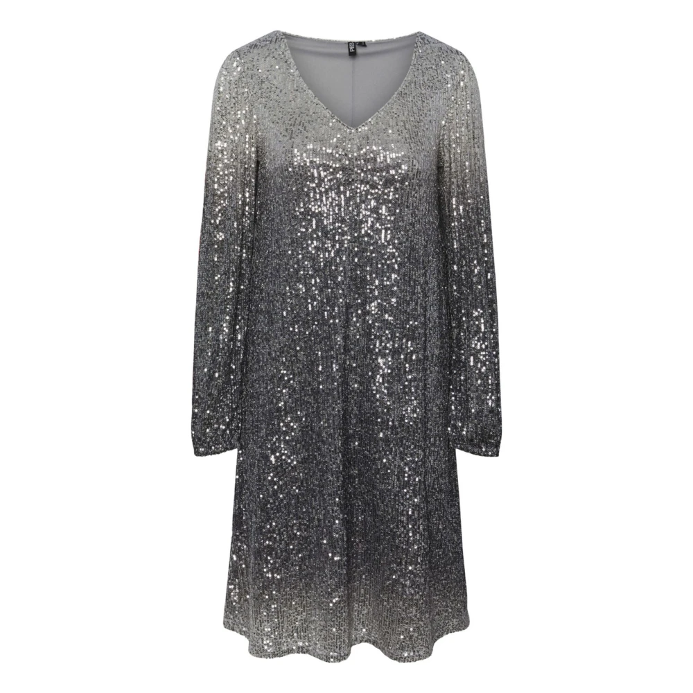 Paljetter V-Hals Kjole med Skulderdetalj | Pieces | Dame | Miinto.no
