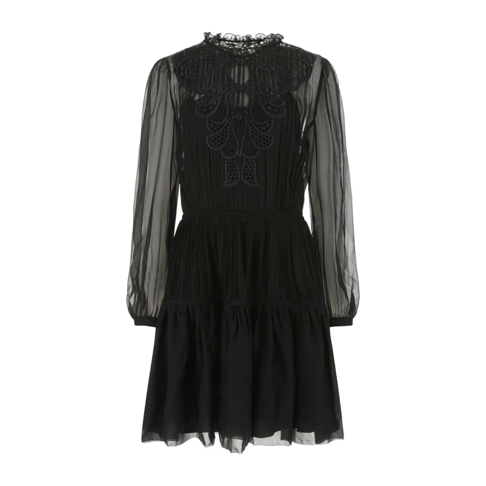 Sort chiffon mini kjole | Alberta Ferretti | Midi Kjoler | Miinto.dk