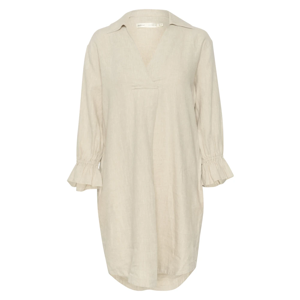 Beige Lin Sand Kjole | InWear | Korte kjoler | Miinto.no
