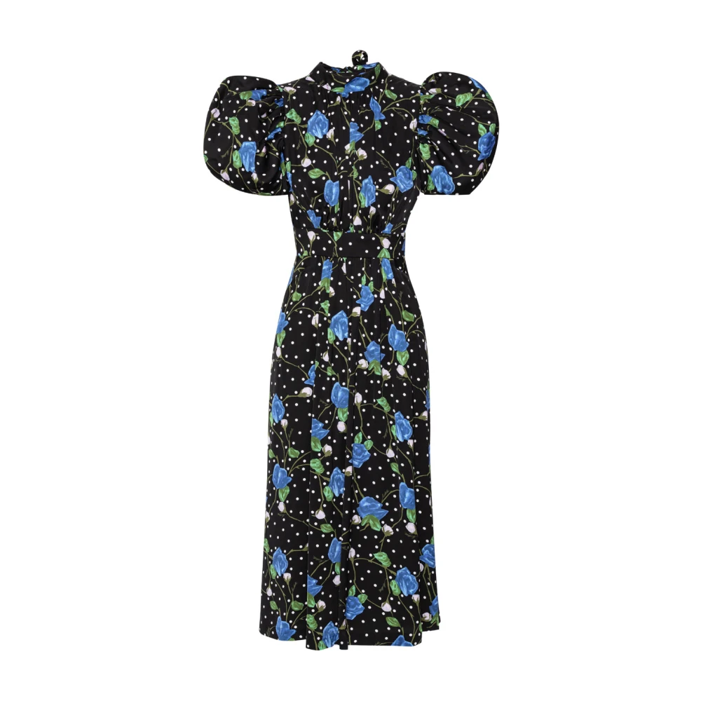 Satin Puff Sleeve Kjole - Dot Stemed Rose | ROTATE Birger Christensen ...