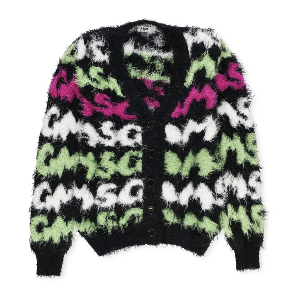 Sort Junior Cardigan med Logo Mønster | MSGM | Cardigans | Miinto.dk