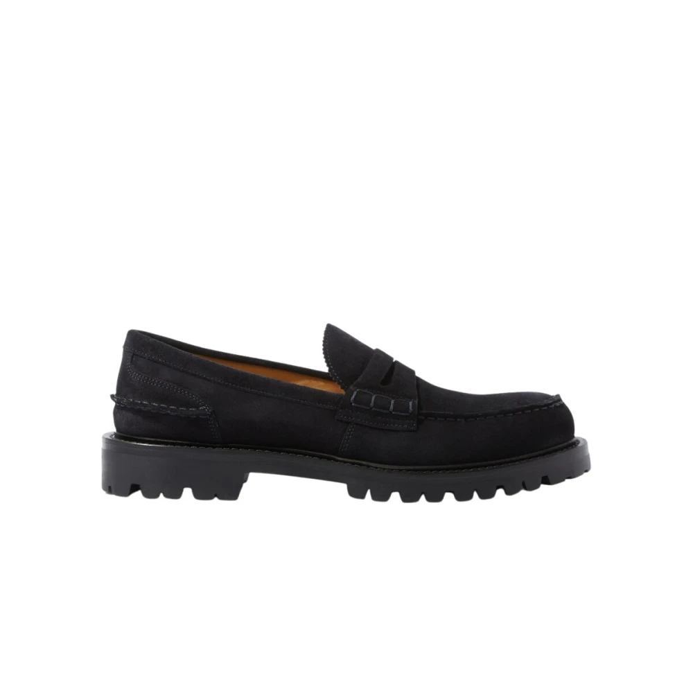Wooster Loafers - Blå Mocka Penny Loafers med Vibram Sula | Scarosso ...