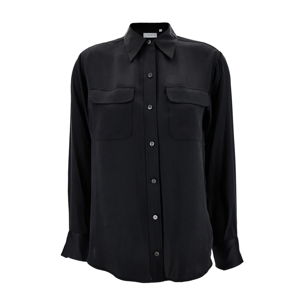 Sort Silkeskjorte med Spids Krave | Equipment | Dame | Miinto.dk