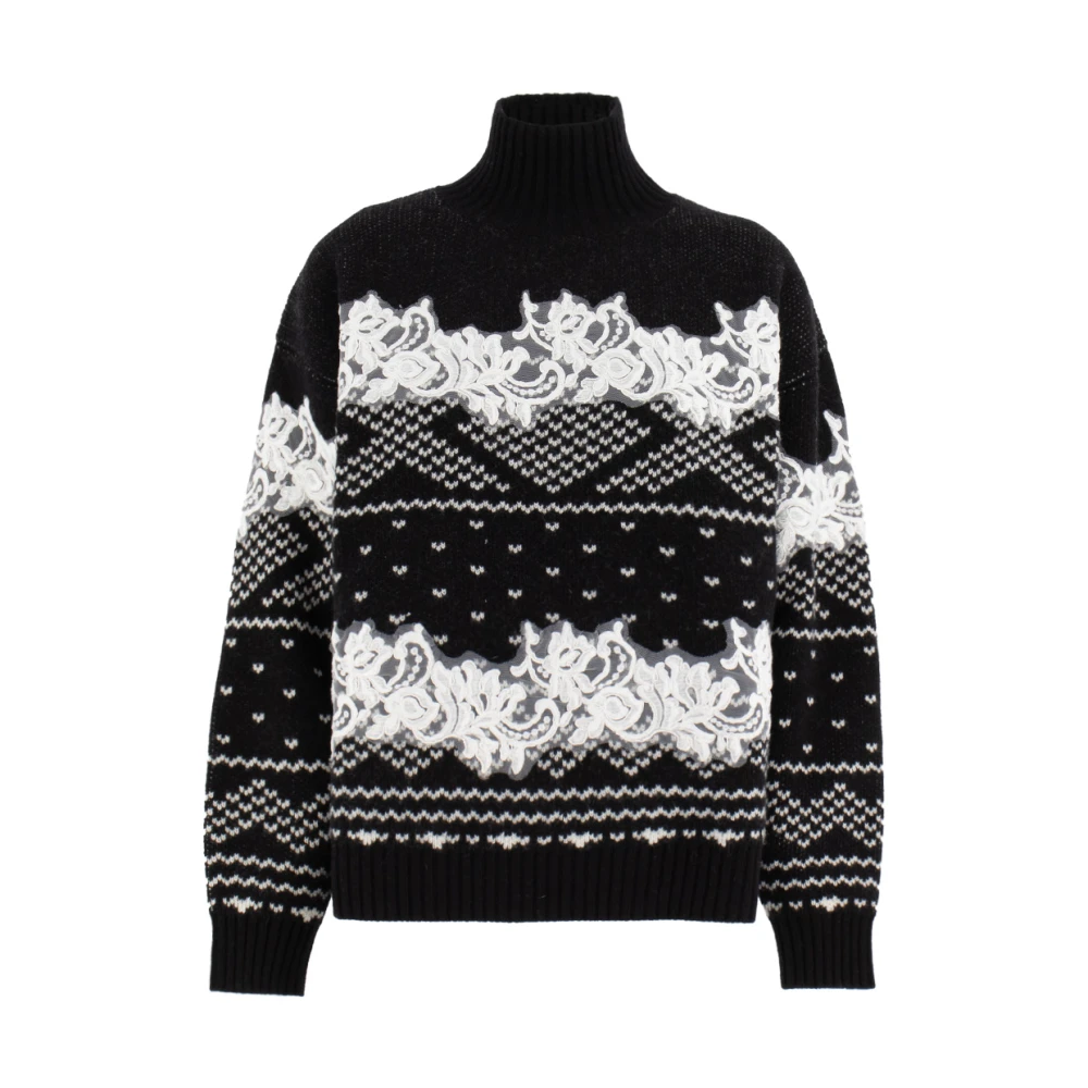 Stribet Turtleneck Pullover i Uld | Ermanno Scervino | Dame | Miinto.dk