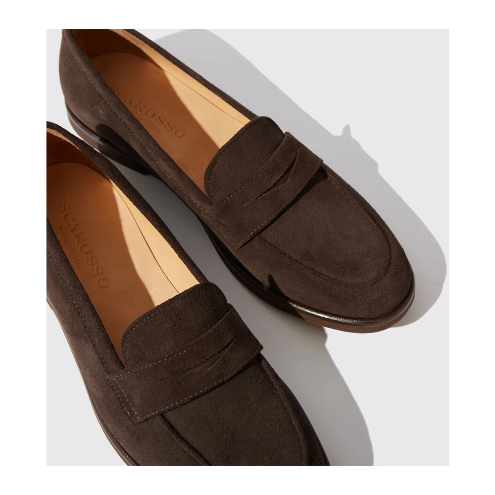 Scarosso Donkerbruine Suède Loafers Brown Dames - Schoenen.nl