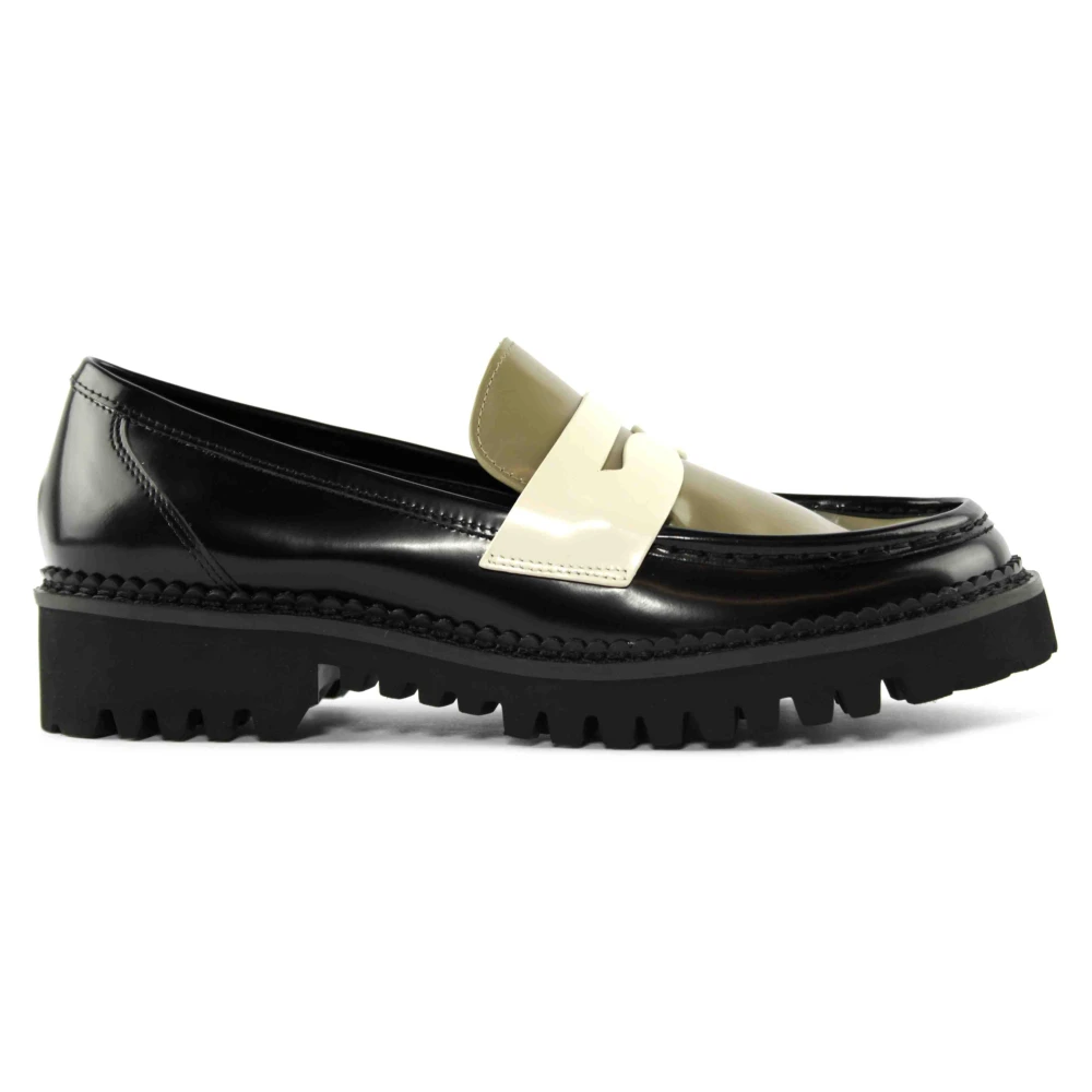 Bibi Lou Groen Zwart Beige Lakleren Loafer Black Dames - Schoenen.nl