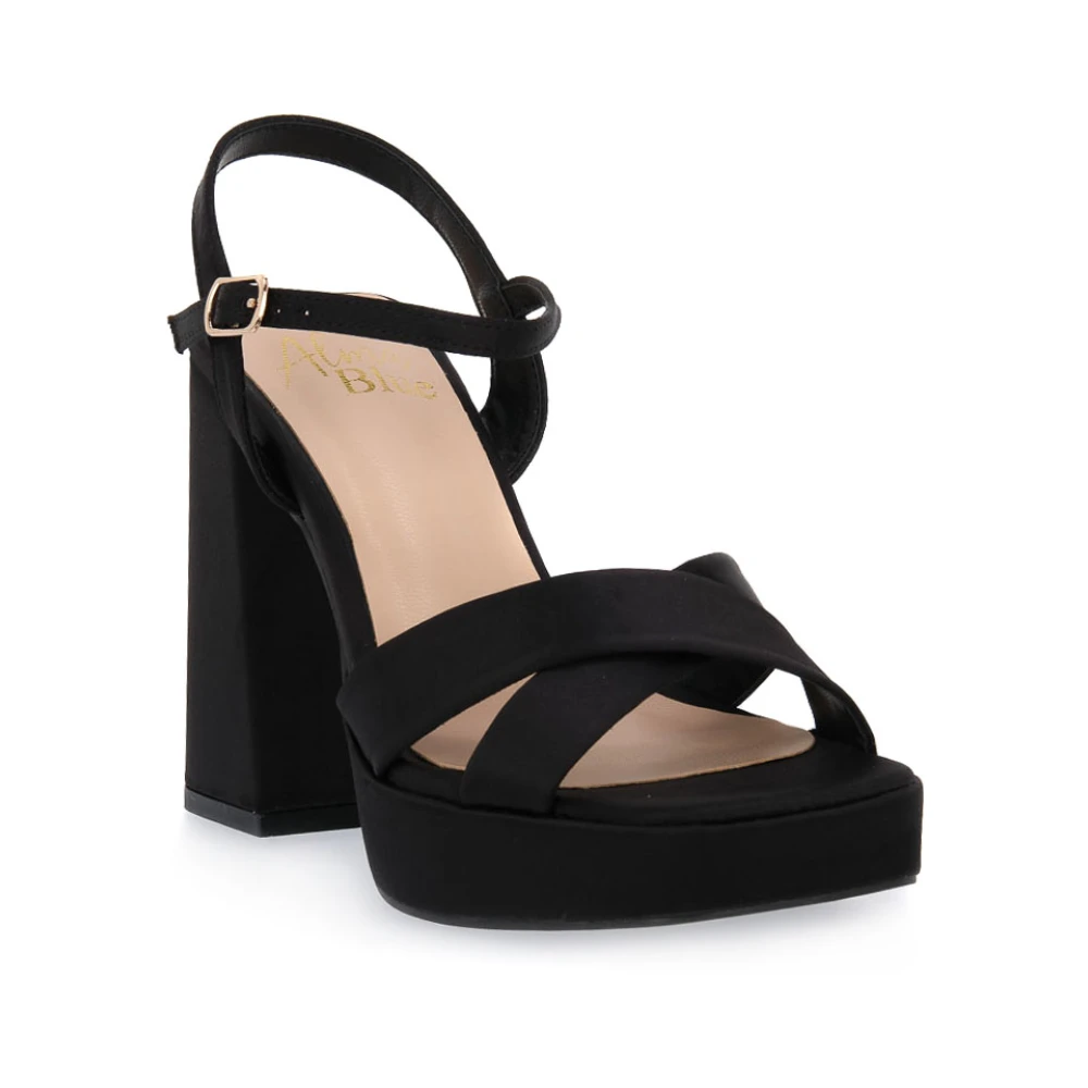 Black Satin High Heel Sandals | ALMA EN PENA | Women's Fashion | Miinto