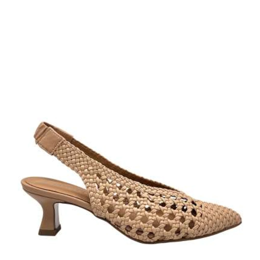 Pedro Miralles Geweven Camel Slingback Hakken - Schoenen.nl