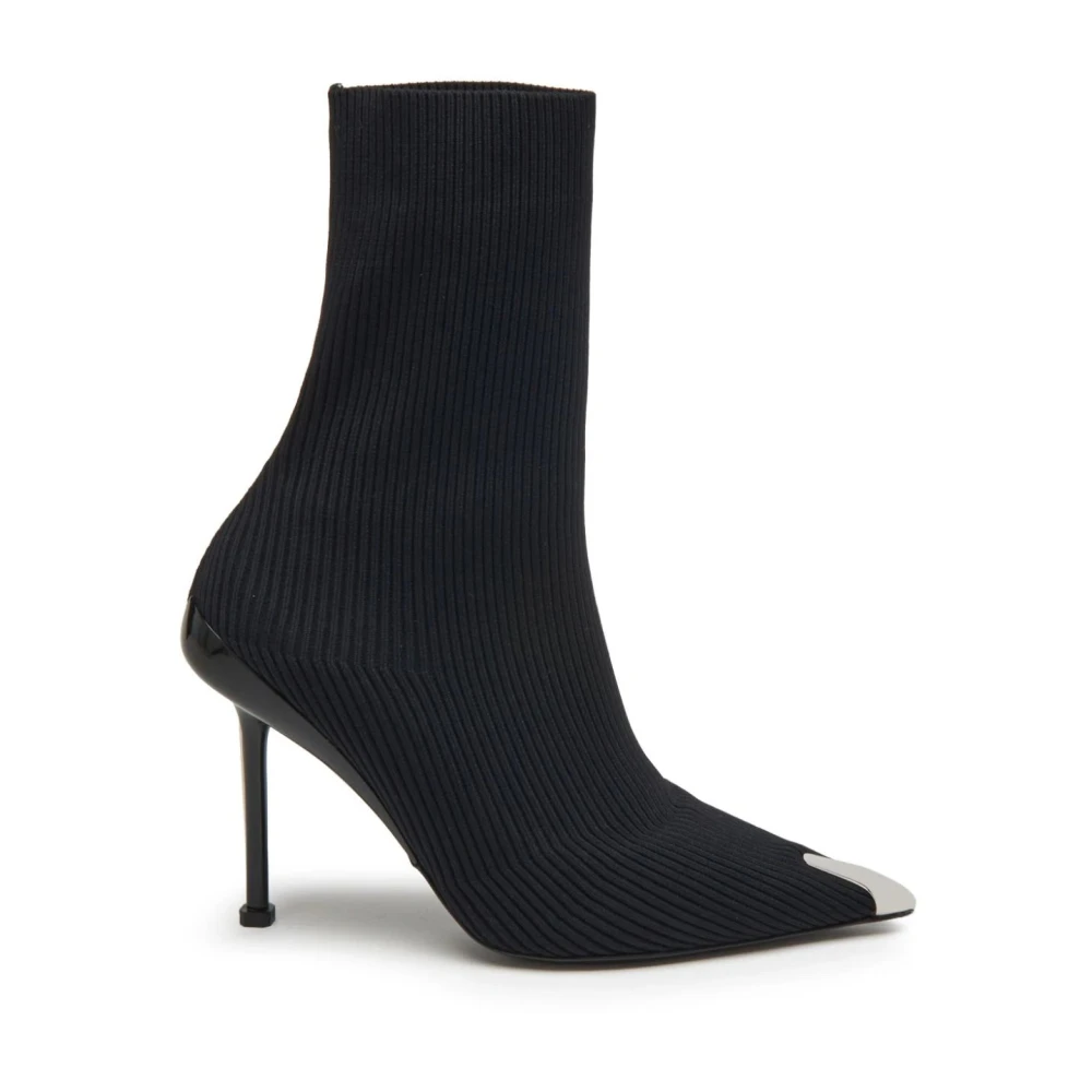 Slash Knit Ankle Boots with Silver Toe Cap | Alexander McQueen | Men ...