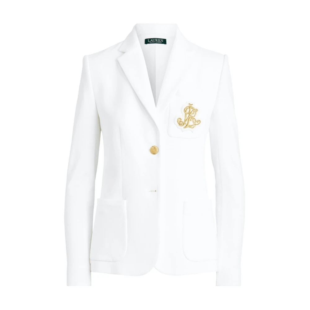 Hvit Anfisa Foret Jakke Blazer med Gull Detaljer | Ralph Lauren ...