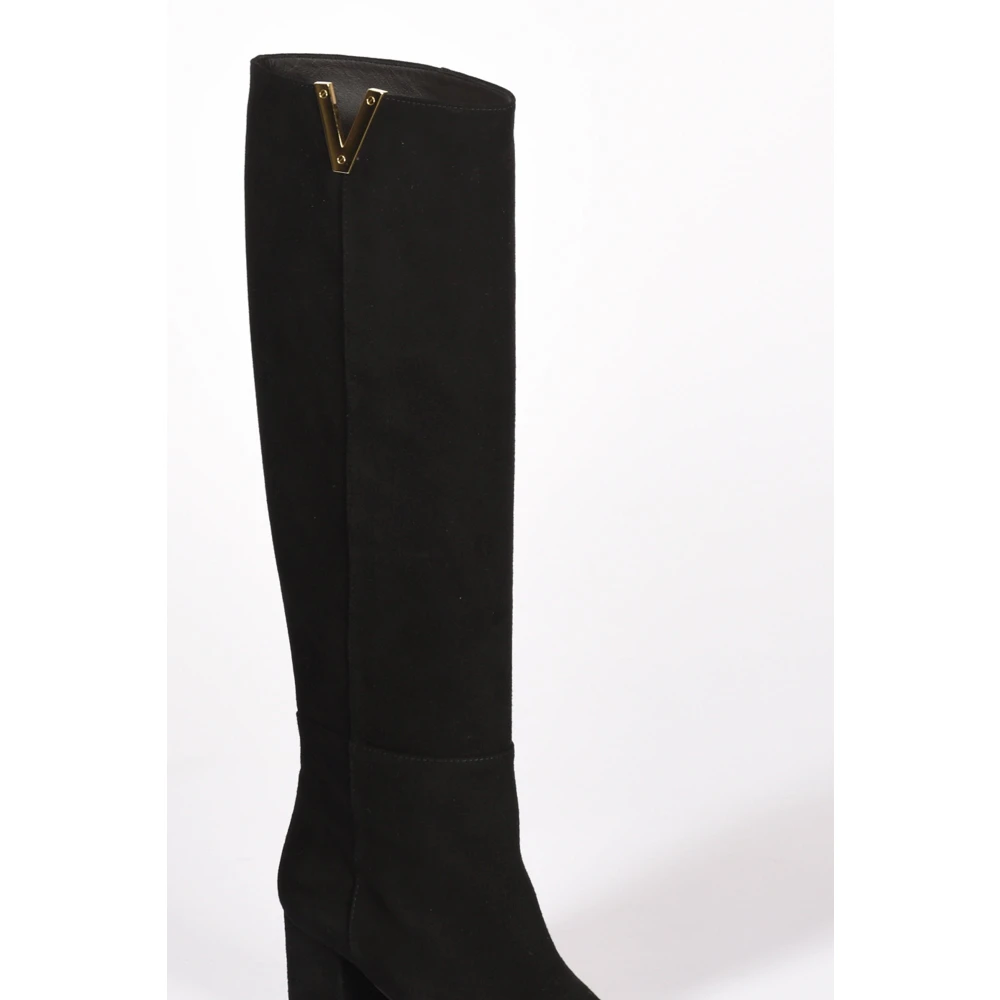 Via Roma 15 Zwarte Suède Kniehoge Laarzen Black Dames - Schoenen.nl