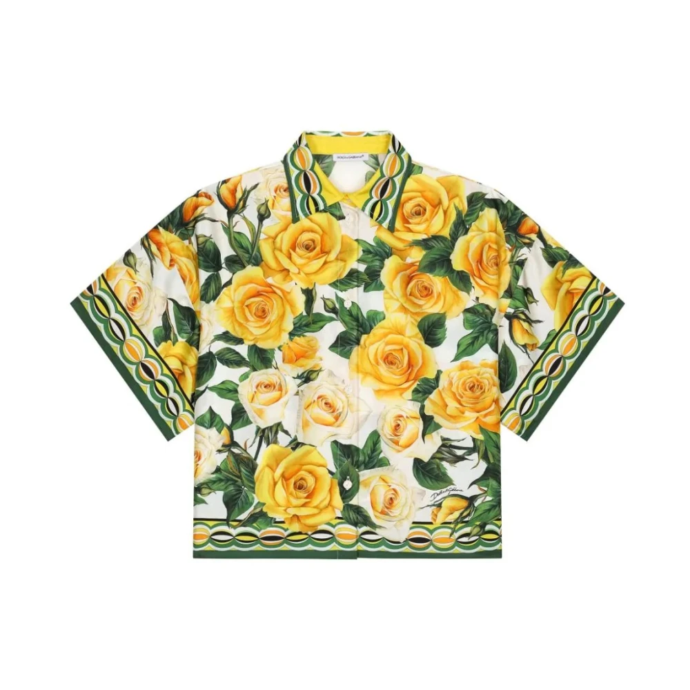 Gul Rose Print Børne Pyjamas Skjorte | Dolce & Gabbana | Skjorter ...